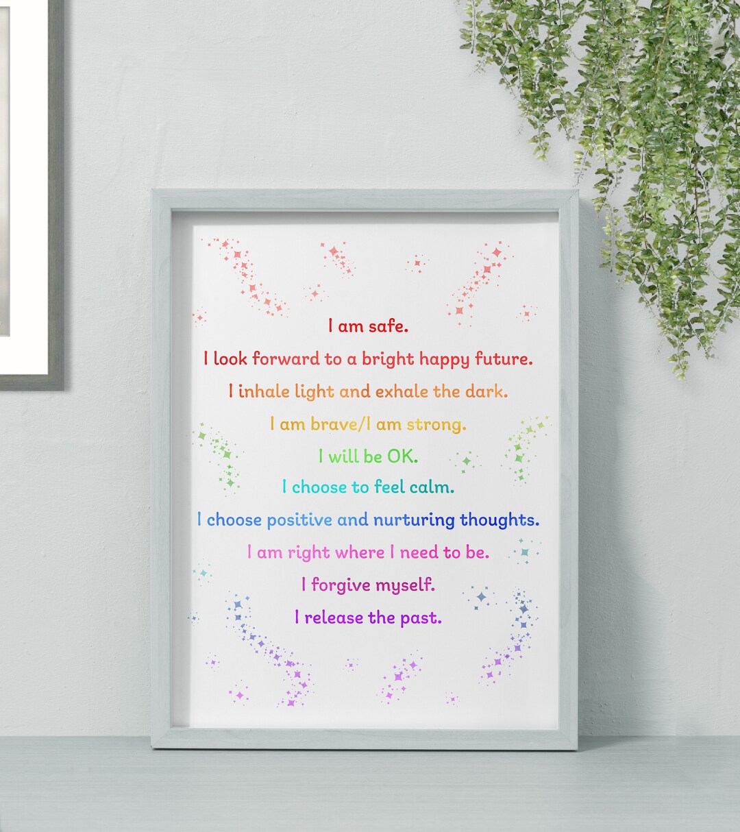Anxiety Affirmations Printable Poster, Positive Affirmation Art ...