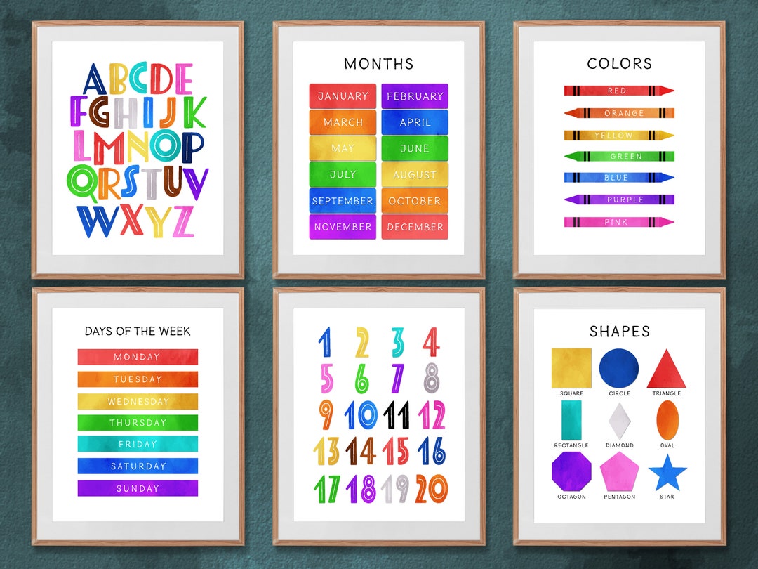 Basic 6 Child Education Poster Bundle, Homeschool Resources, Montessori ...