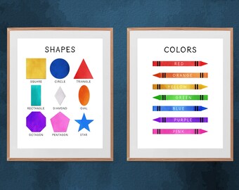 Colorful Shapes Printable Poster, Homeschool Resource, Montessori ...