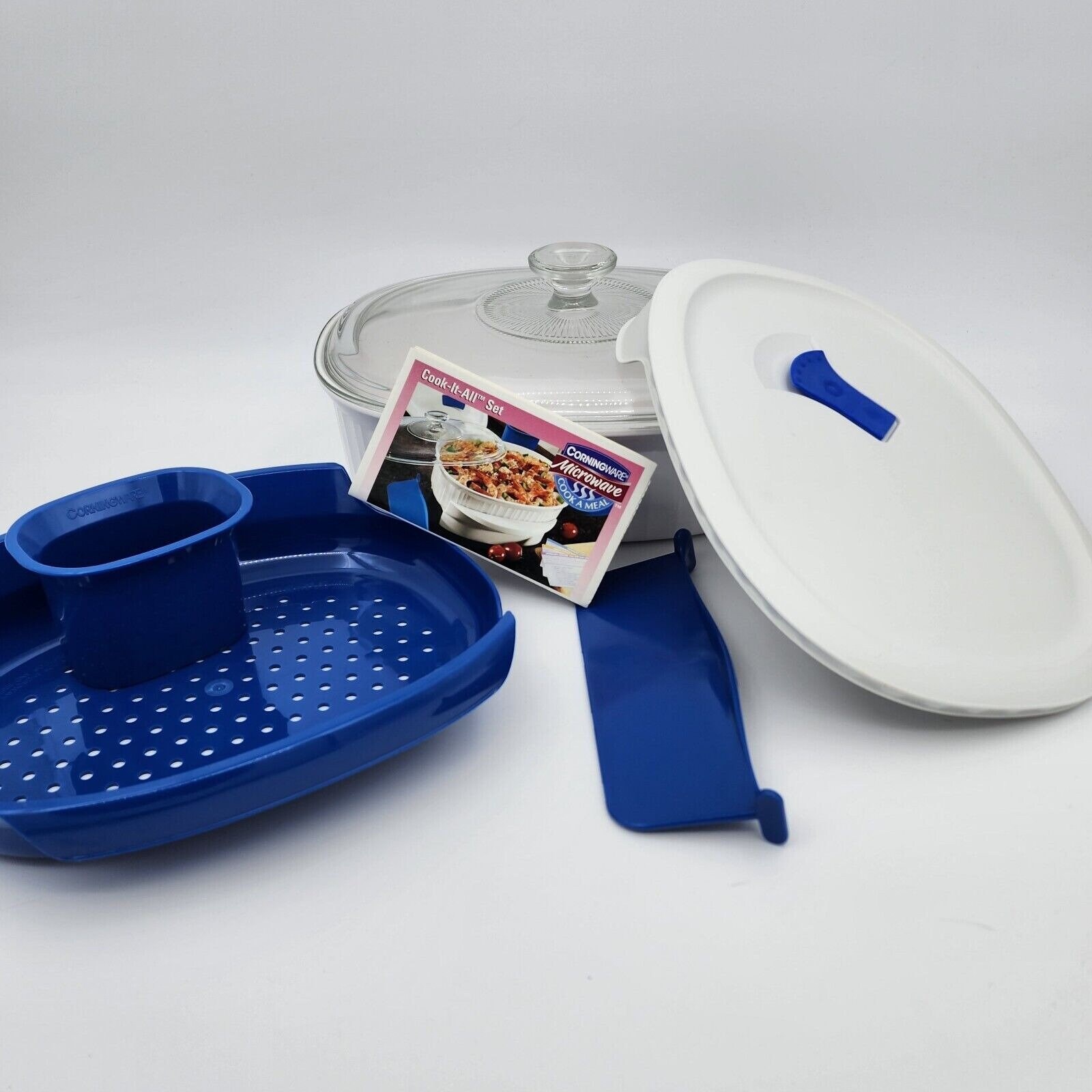 Vintage Corningware French White Microwave Cook-it-all Set 2 1/2 Qt - 6 ...