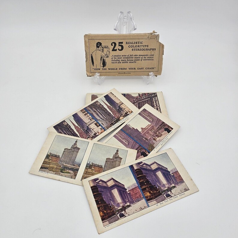 Set of 25 3 Vintage Realistic Colortype Stereographs 1925c - Etsy