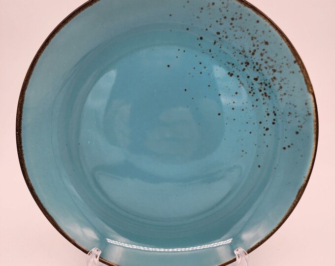 222 Fifth Reactive Glaze Aqua Dinner Plate 10.5" - Etsy