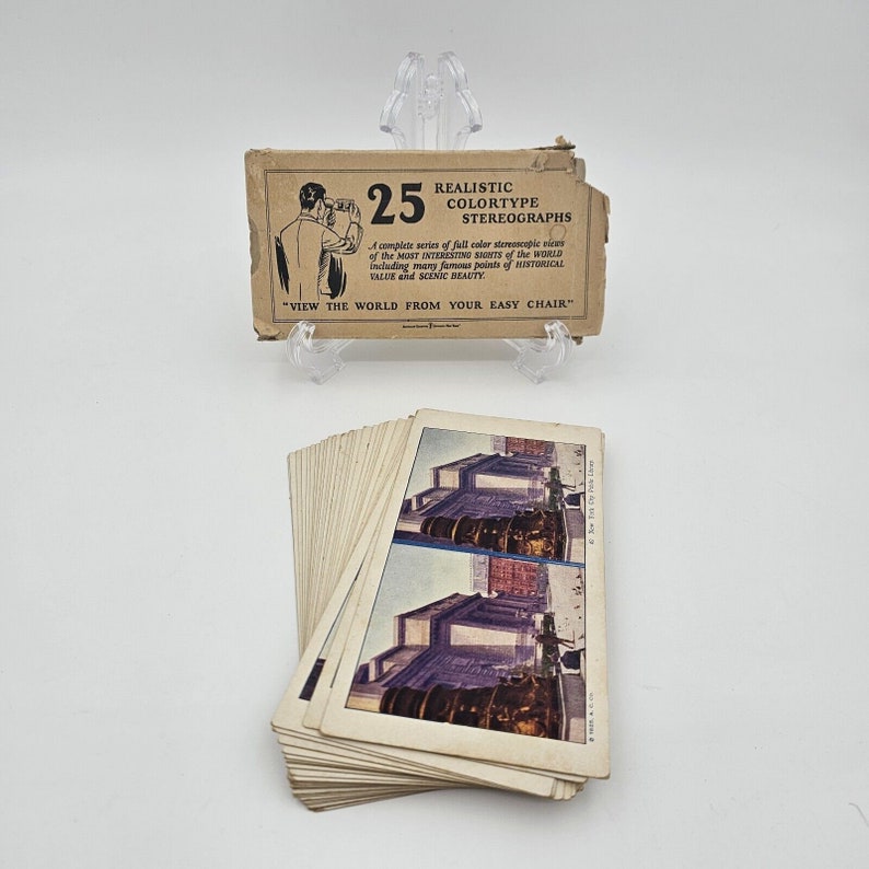 Set of 25 3 Vintage Realistic Colortype Stereographs 1925c - Etsy