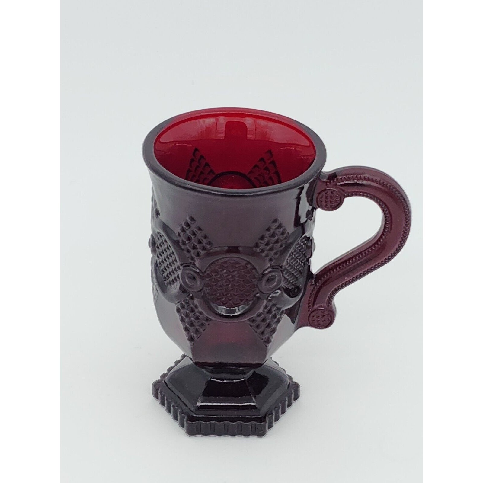 Avon 1876 Cape Cod Ruby Red Glass 5 Pedestal Mug Cup - Etsy