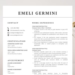 Modern ATS Resume Template | Professional CV for Word & Canva ...