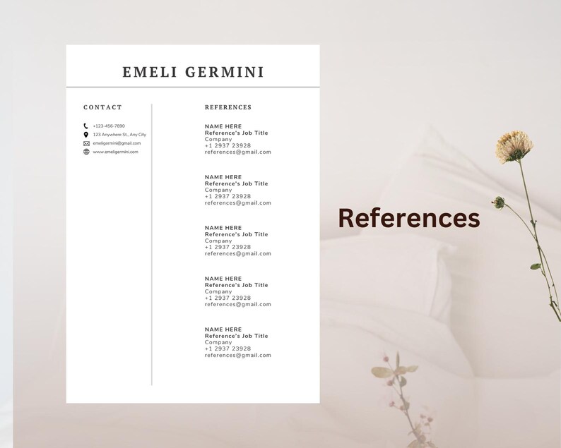 Modern ATS Resume Template | Professional CV for Word & Canva ...