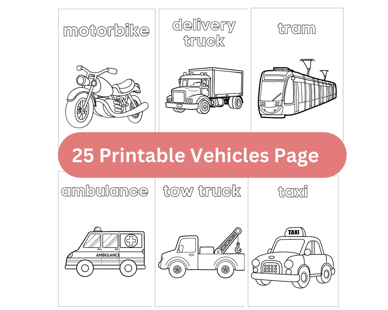 25 Cute Printable Vehicles Coloring Pages for Kids Transportation ...