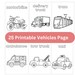 25 Cute Printable Vehicles Coloring Pages for Kids Transportation ...
