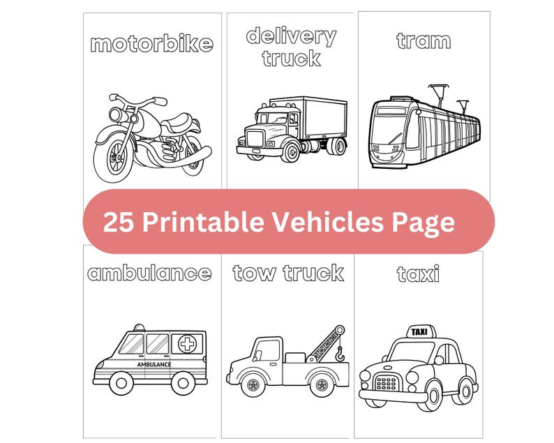 25 Cute Printable Vehicles Coloring Pages for Kids Transportation ...