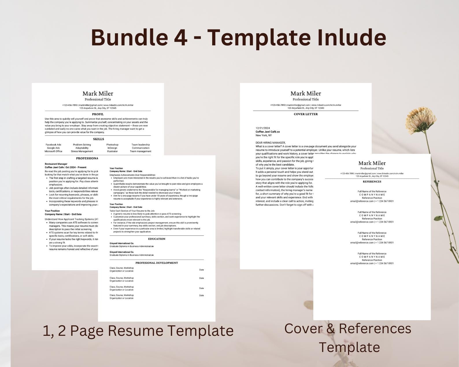 Modern Resume Template | Professional CV Template | Ats-friendly Resume ...
