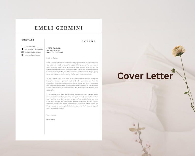 Modern ATS Resume Template | Professional CV for Word & Canva ...