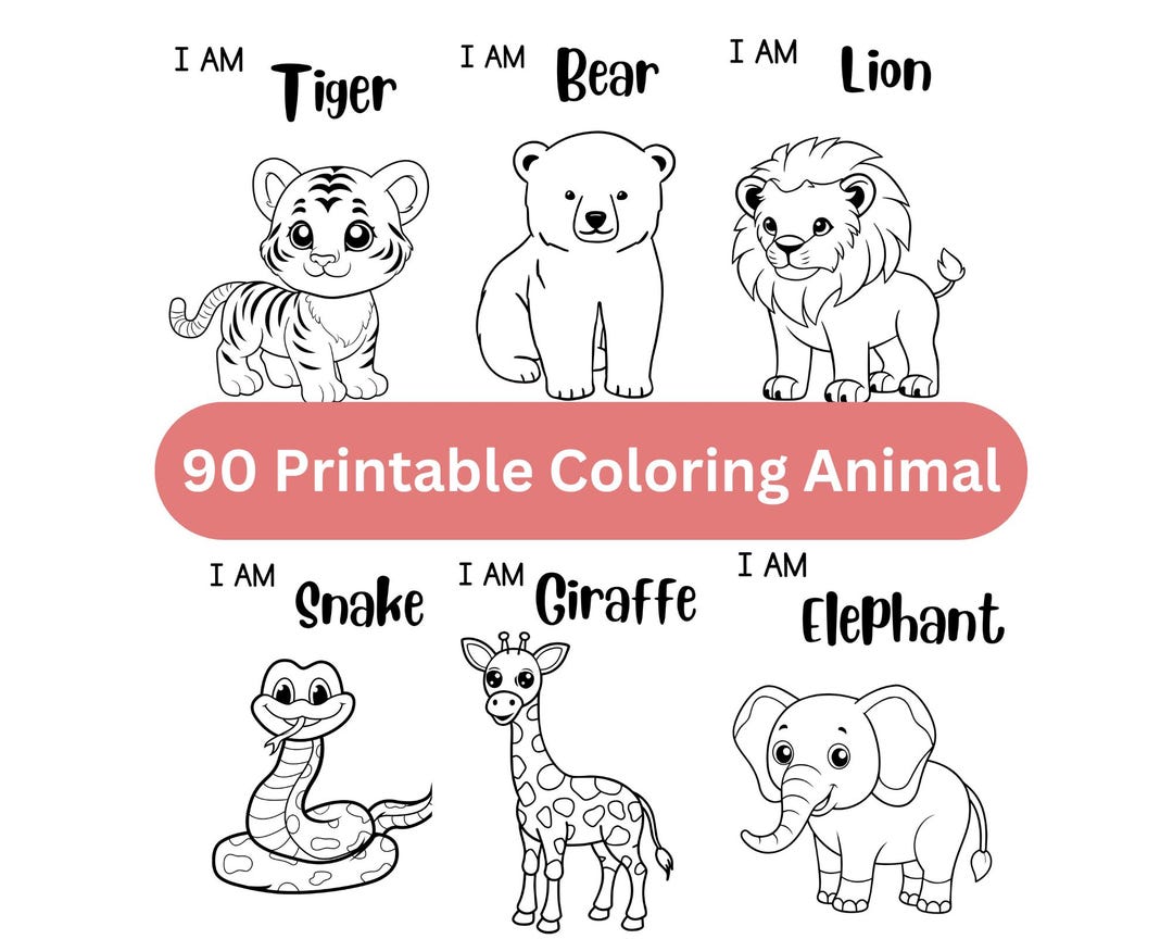 90 Animal Coloring Page for Kids Printable | Farm, Zoo, Bird and Sea ...