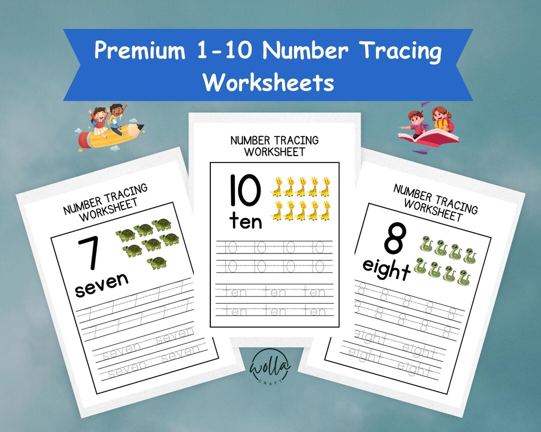 1-10 Number Tracing Worksheets for Kids | Preschool & Kindergarten ...
