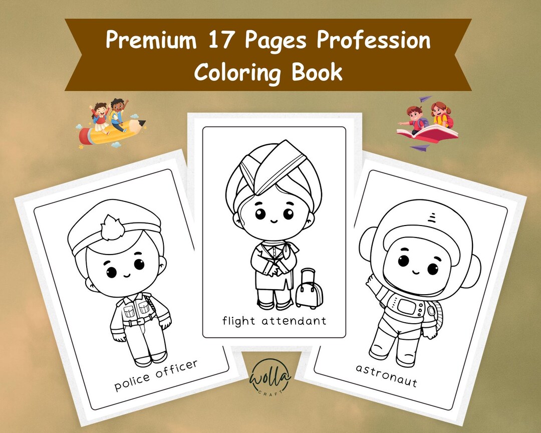 17 Pages Professions Coloring Book for Kids – Printable Educational ...