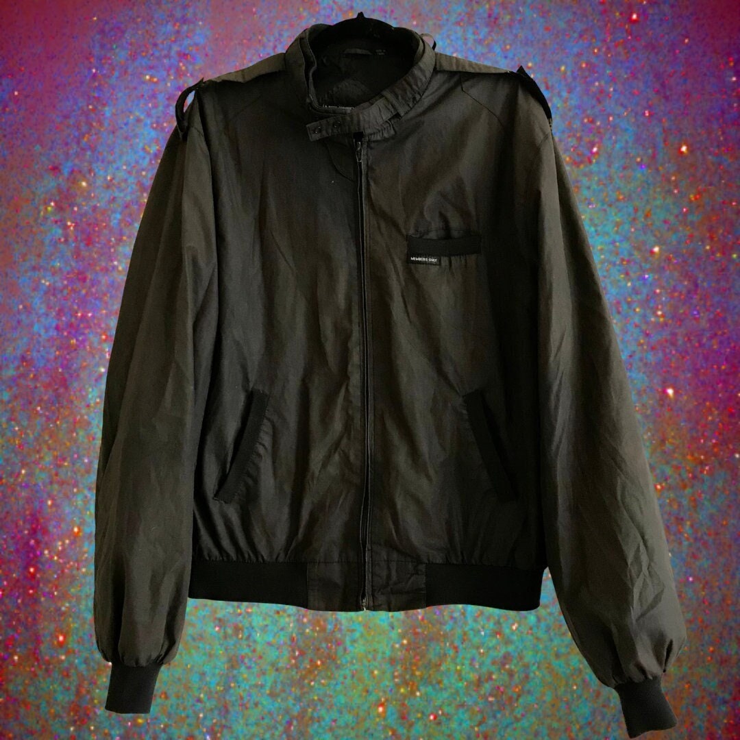 Vintage Dark Grey Members Only Bomber Jacket 46L - Etsy