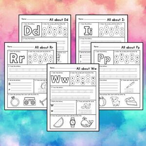 Preschool Kindergarten Alphabet A-Z Upper & Lower Case Letters ...