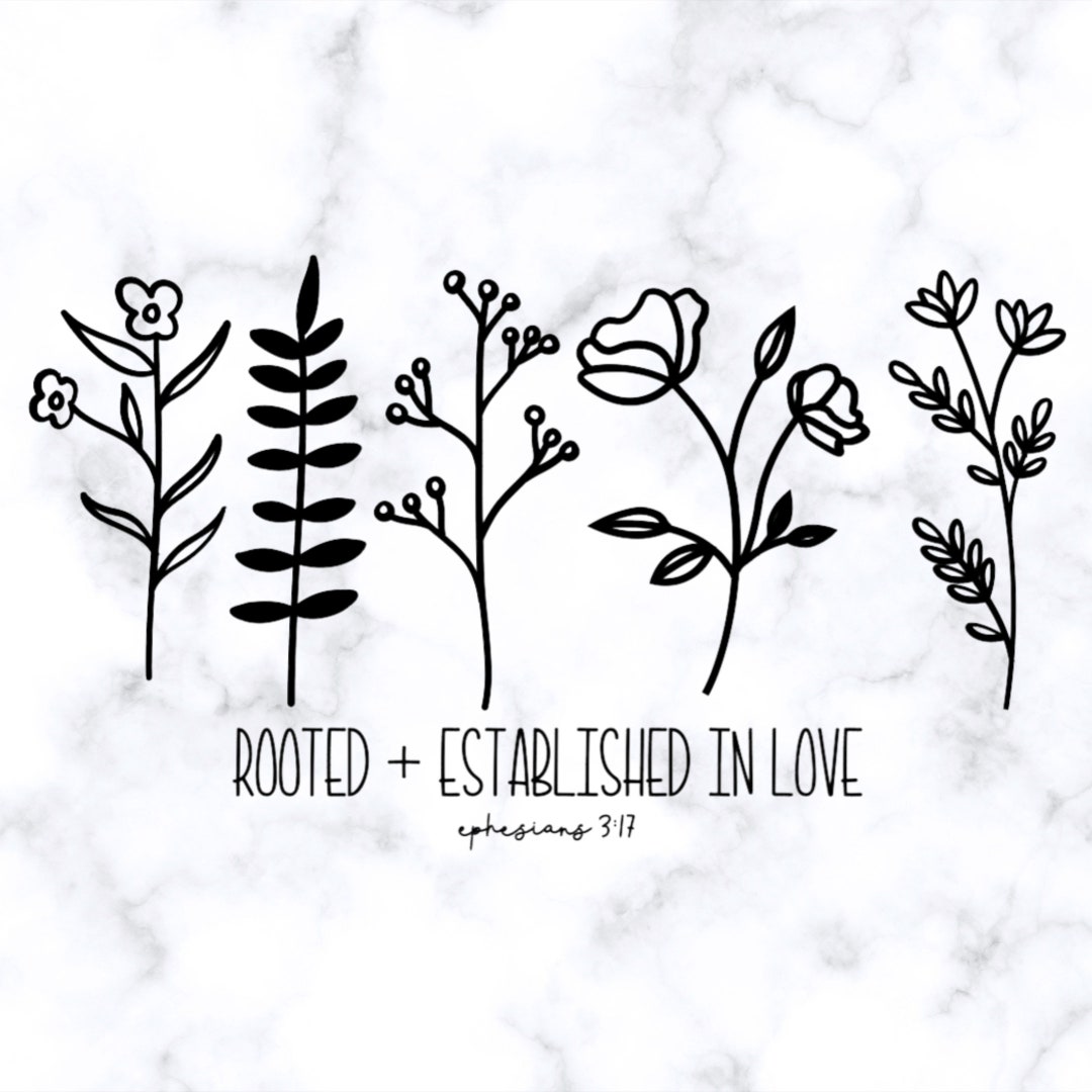 Rooted & Established Ephesians Floral SVG Cut File Design Image ...