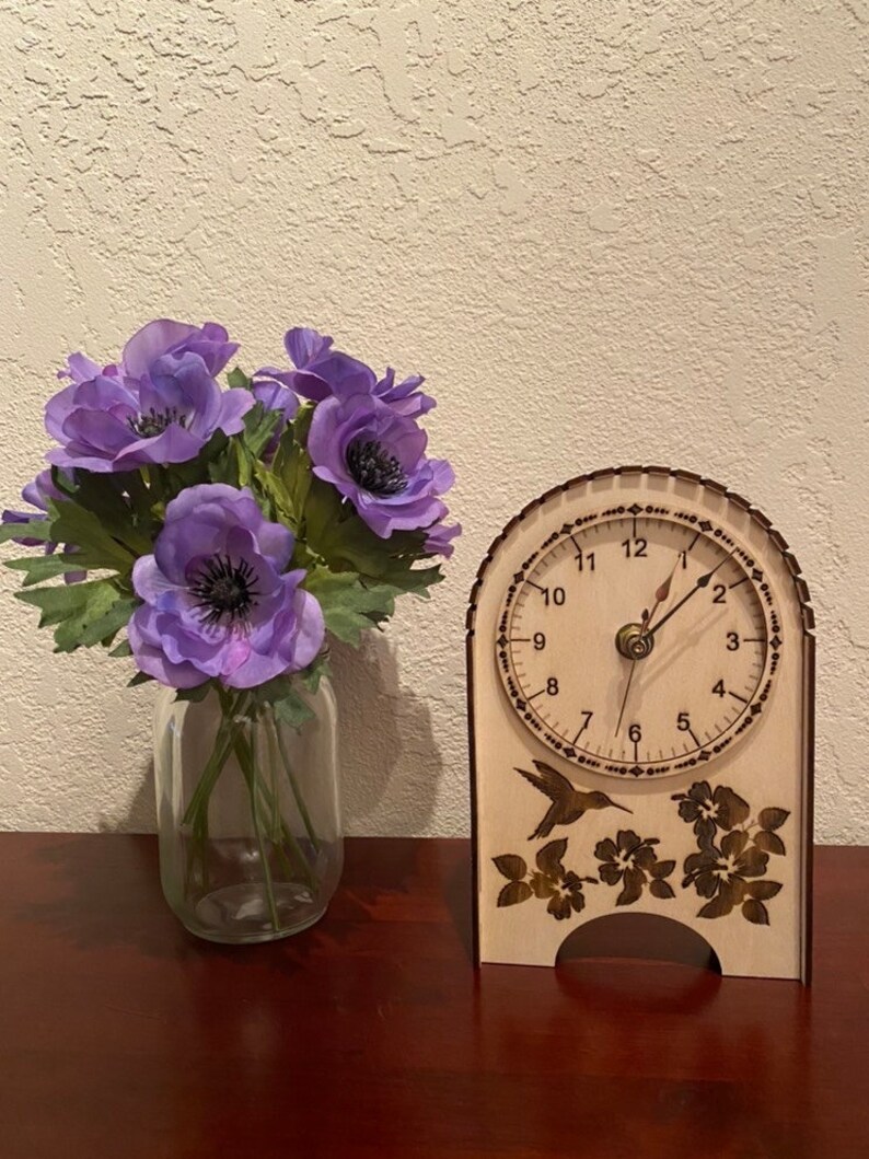 Wooden Desk Clock Digital Download 2 Designs Butterfly & Hummingbird ...