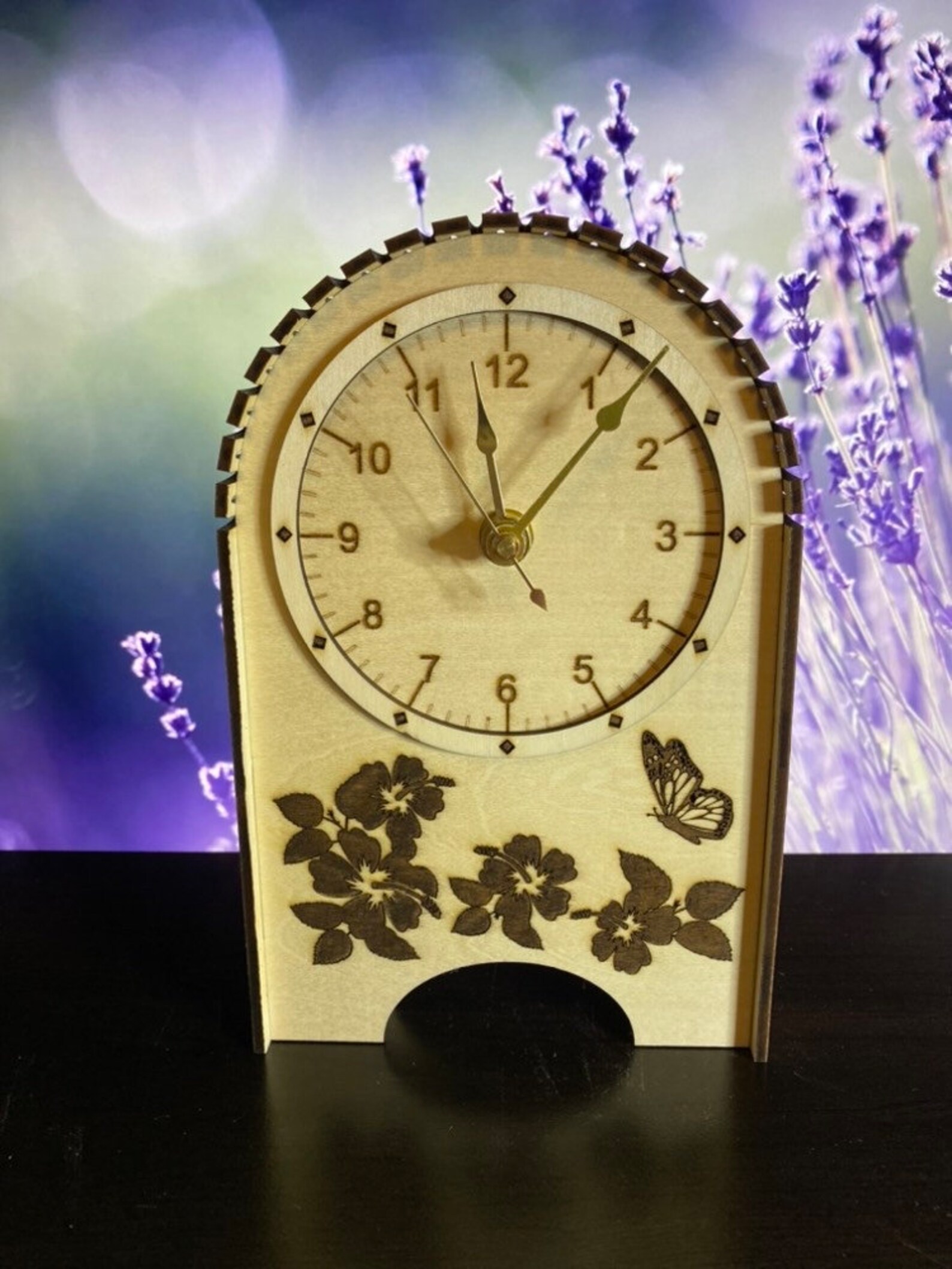 Wooden Desk Clock Digital Download 2 Designs Butterfly & Hummingbird ...
