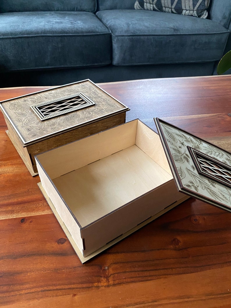 Wood Box Laser Cut File Digital Download SVG DXF Lightburn Glowforge ...