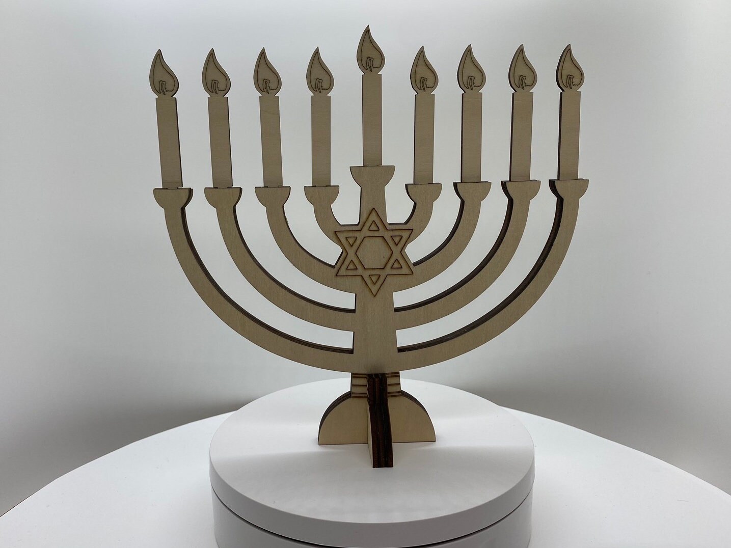 Hanukkah Menorah Handmade Laser Cut and Engraved Wood Menorah Removable ...