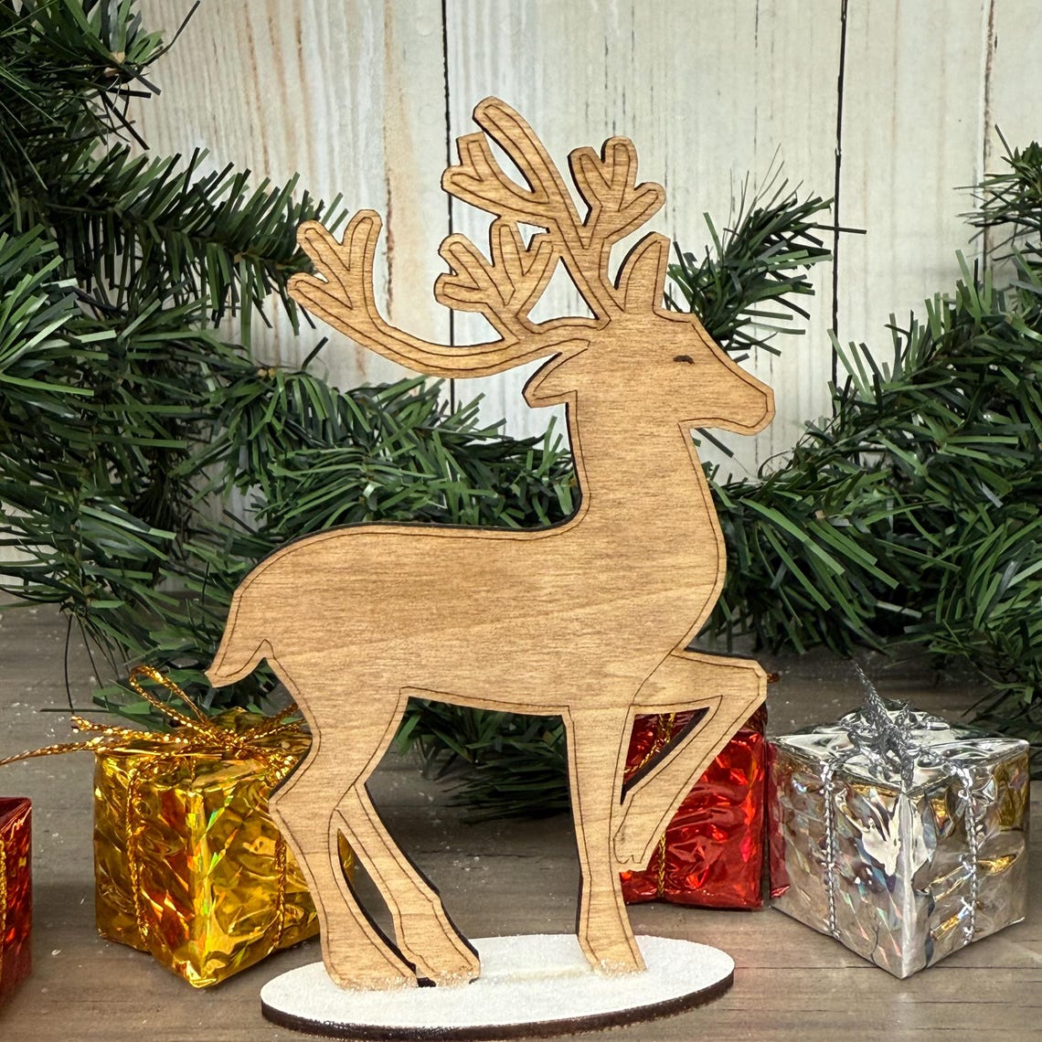 Freestanding Reindeer Laser Cut File -SVG DXF Lightburn (digital ...