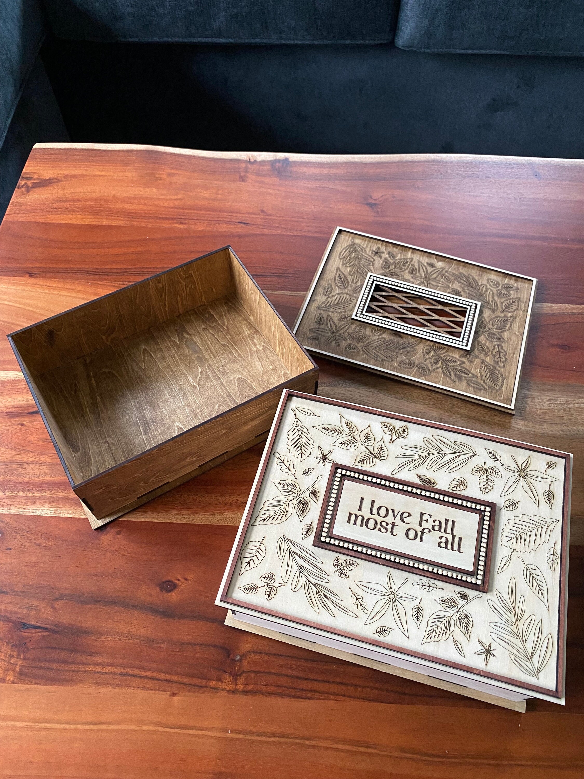 Wood Box Laser Cut File Digital Download SVG DXF Lightburn Glowforge ...