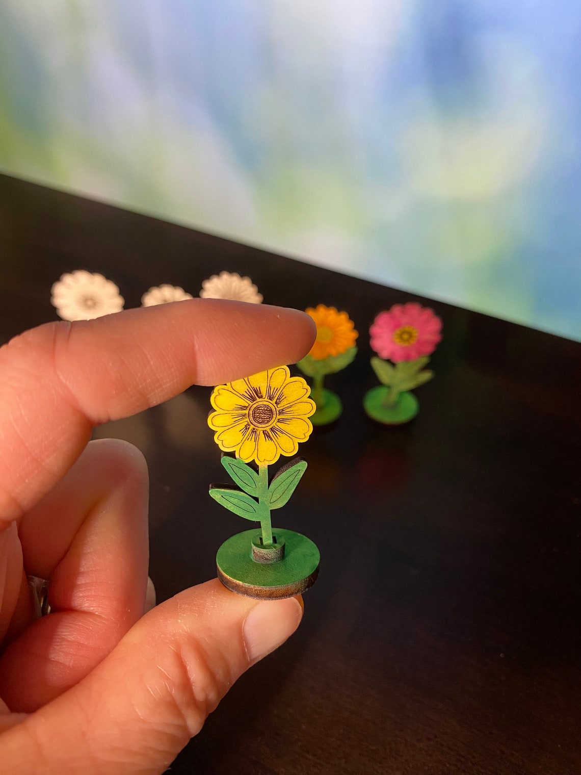 Miniature Flowers With Stand Laser Cut File Digital Download Lightburn ...