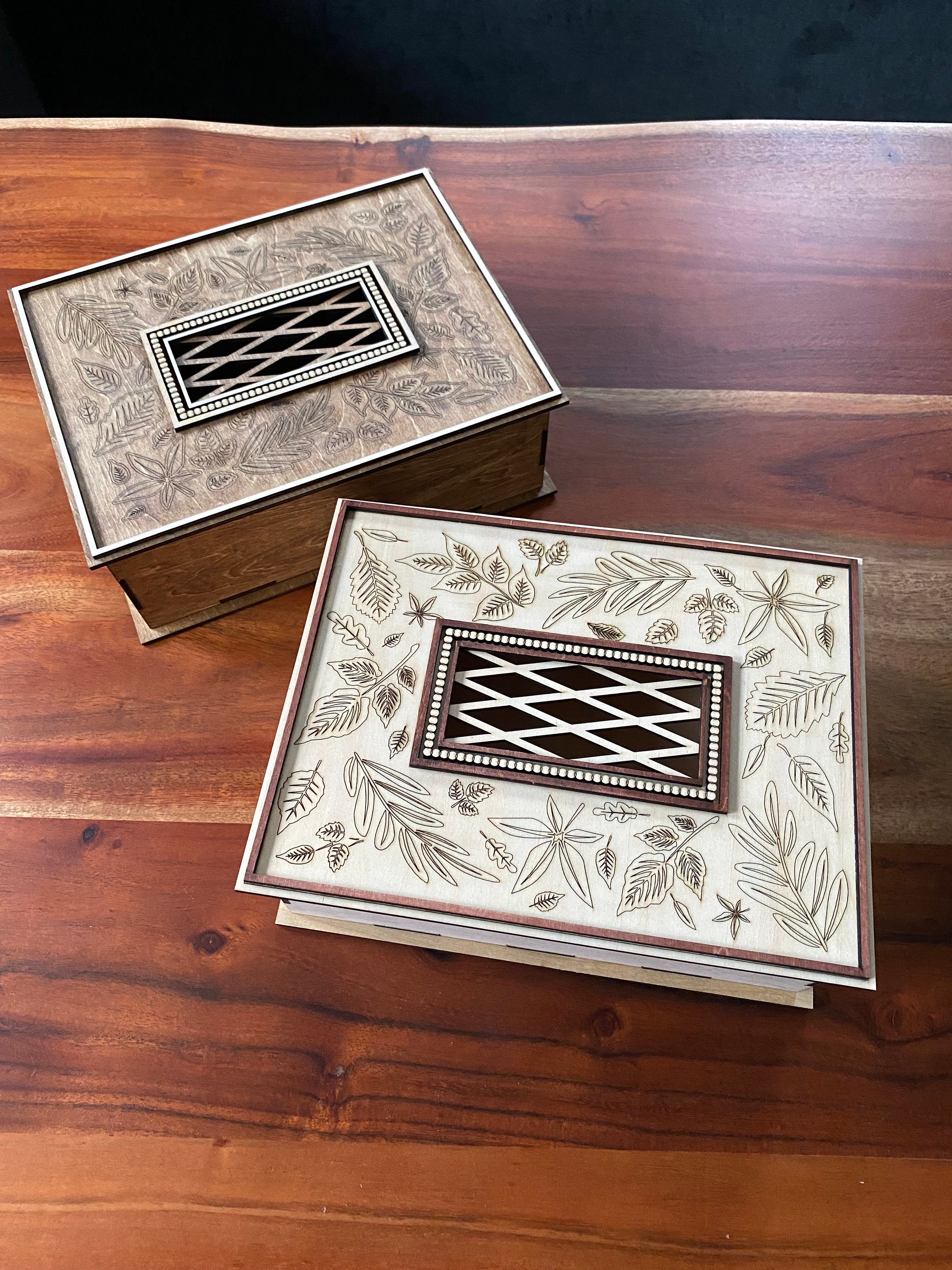 Wood Box Laser Cut File Digital Download SVG DXF Lightburn Glowforge ...