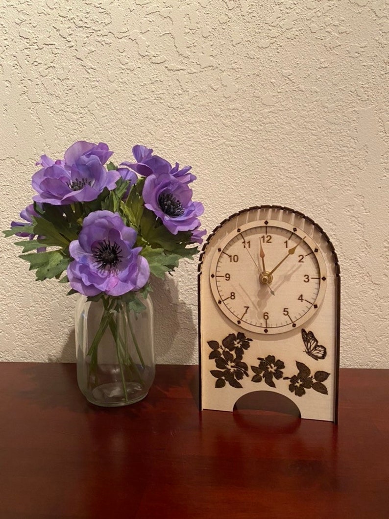 Wooden Desk Clock Digital Download 2 Designs Butterfly & Hummingbird ...