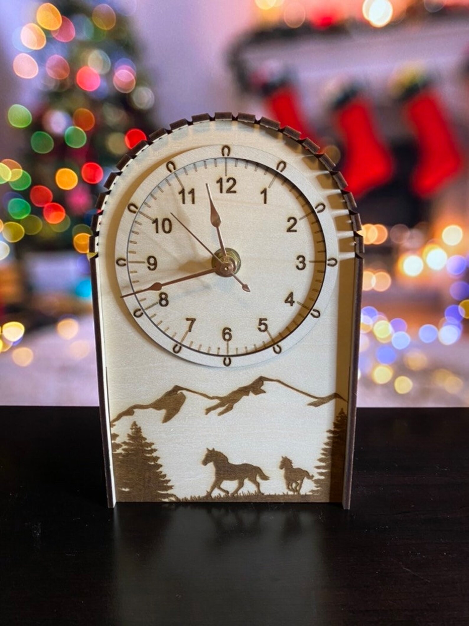 Wooden Desk Clock Digital Download 2 Designs Elk & Horses Rustic ...