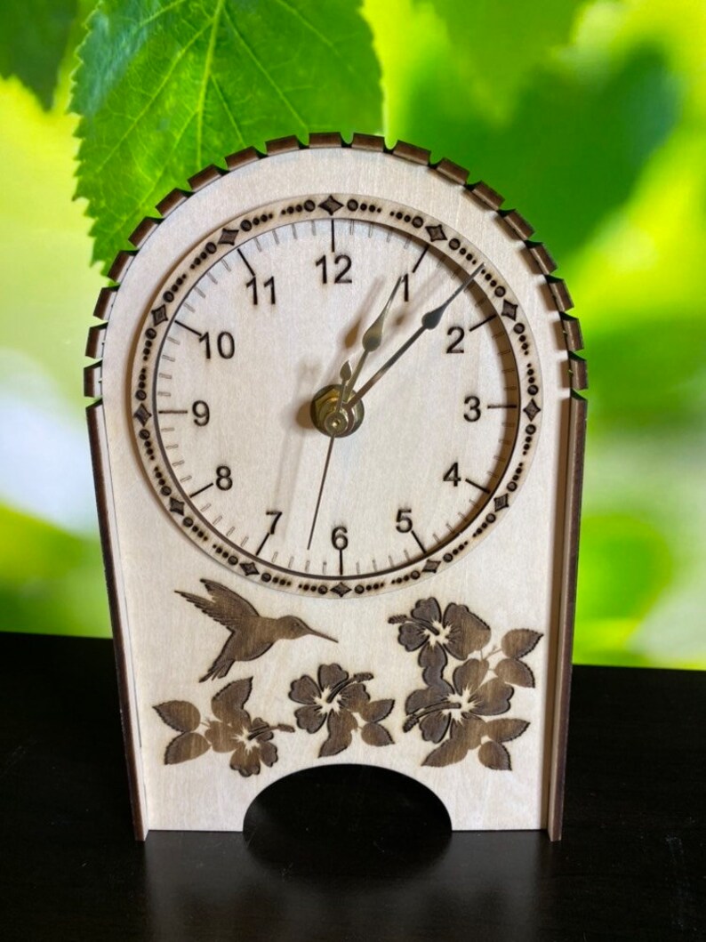 Wooden Desk Clock Digital Download 2 Designs Butterfly & Hummingbird ...