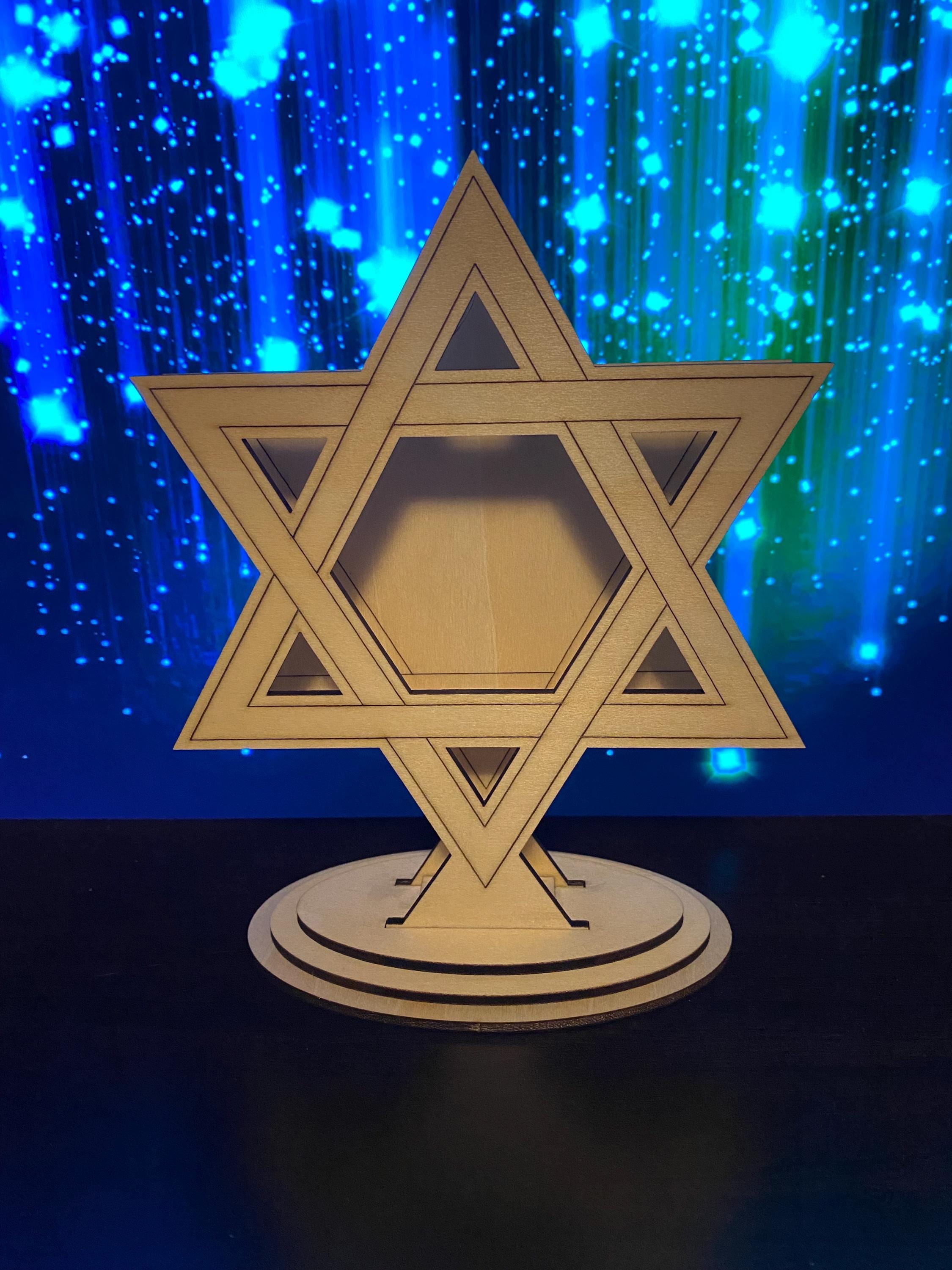 Hanukkah Star of David Tabletop Light Laser Cut File: SVG DXF LBRN2 ...