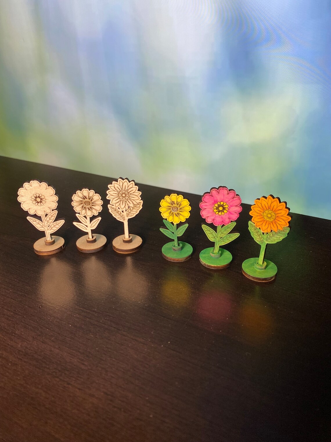 Miniature Flowers With Stand Laser Cut File Digital Download Lightburn ...