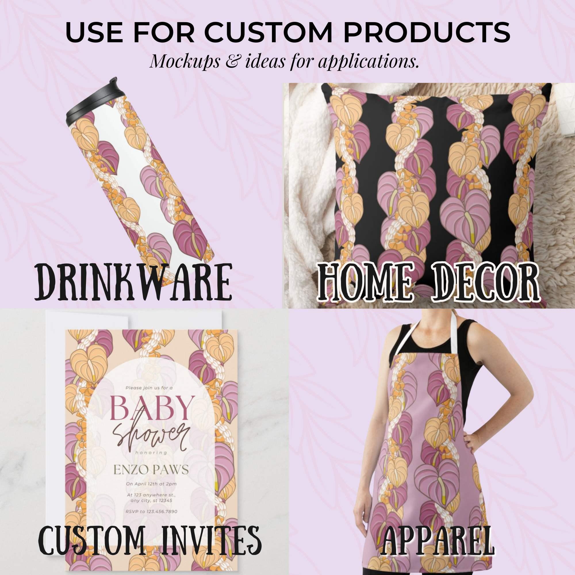 Anthurium Puakenikeni Pikake Backgrounds & Seamless Patterns | PNG ...