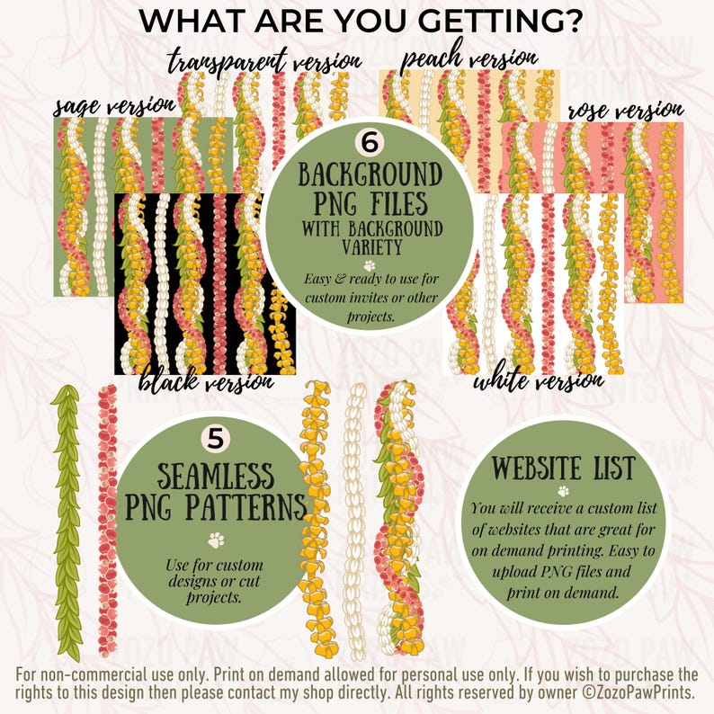 Maile Kahelelani Pikake Puakenikeni Full Lei Backgrounds & Seamless ...