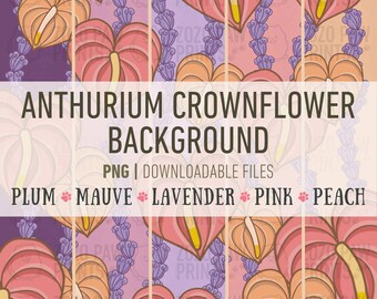 Anthurium Puakenikeni Pikake Backgrounds & Seamless Patterns | PNG ...
