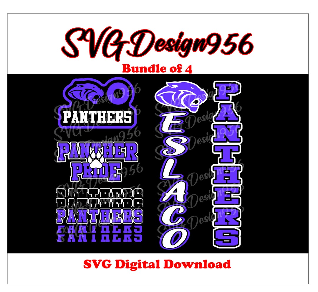 Panthers School Pride Design Bundle Pack, Weslaco Panthers, Spirit ...