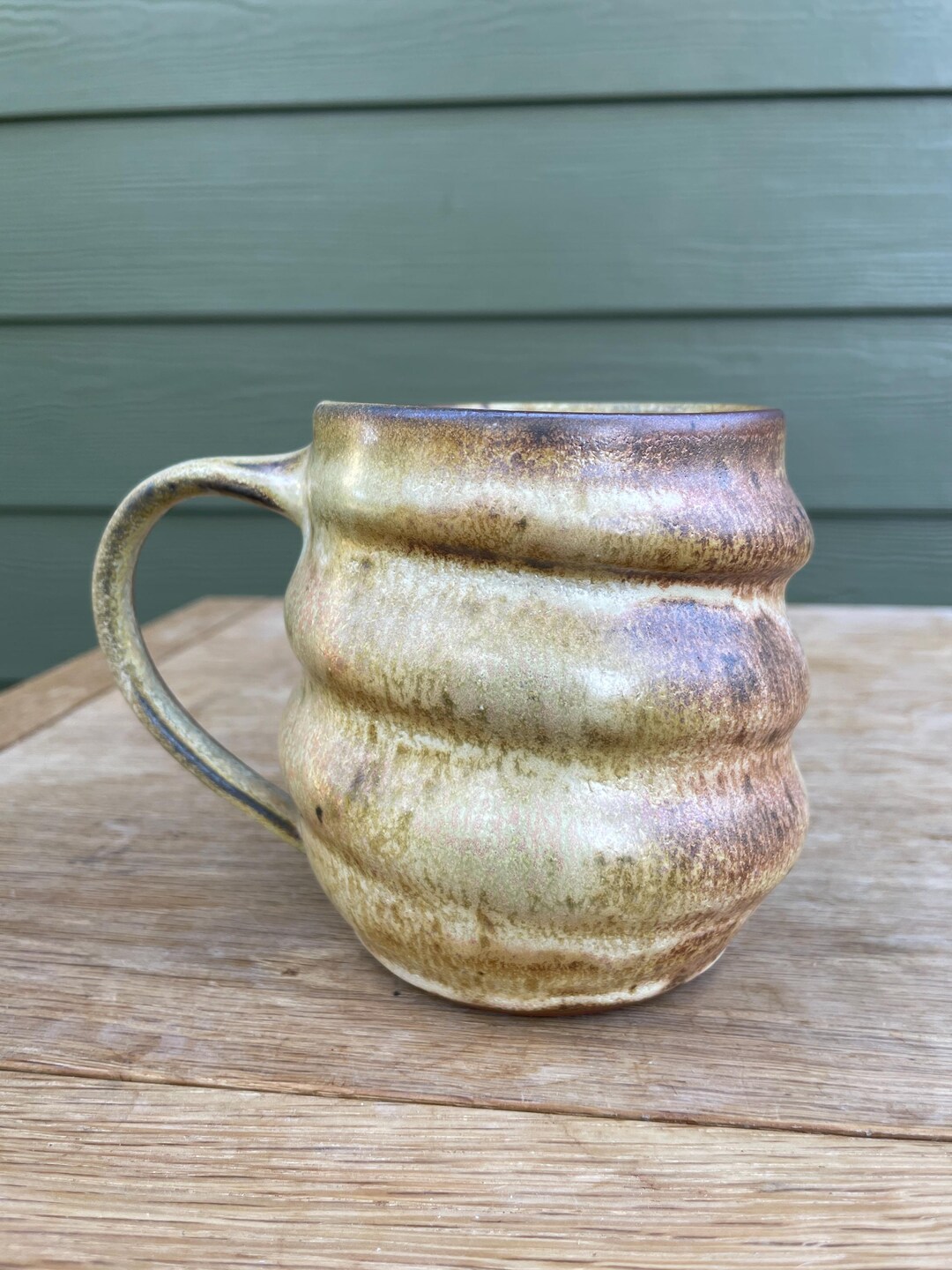 Yellow Salt Swirl Mug - Wood Fired - 16oz - Etsy