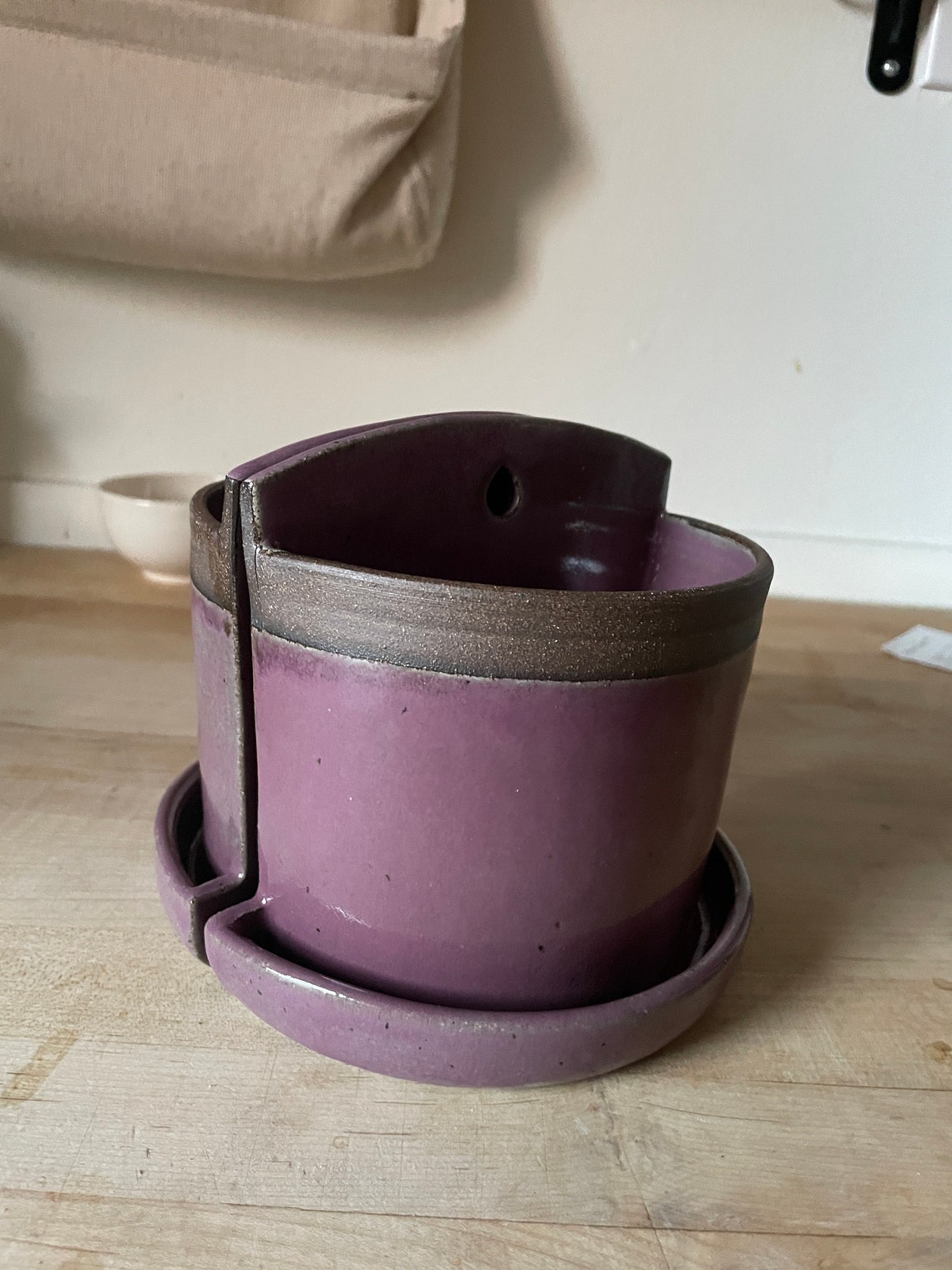 Purple Wall Hanging Book End Planter PAIR - Etsy