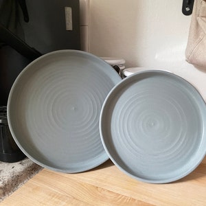 Grey Rimmed Plates (set of 2) - Etsy