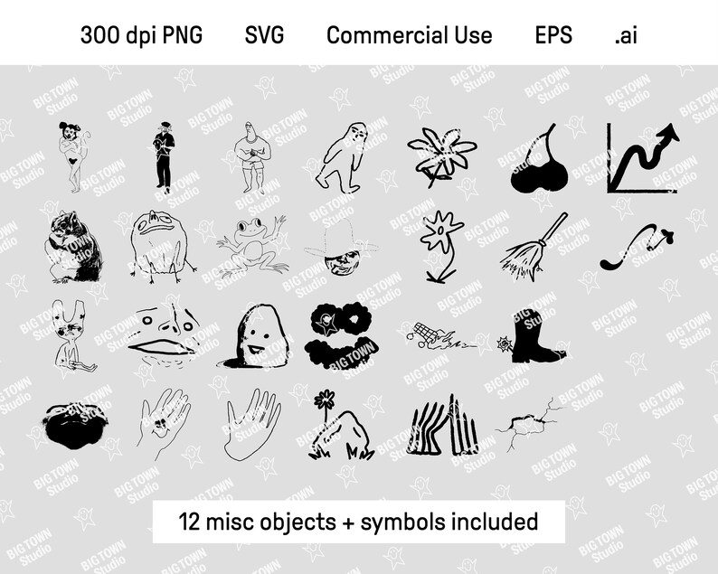 Weird Character Clipart, Character SVG, PNG, Avatar SVG, Hipster ...