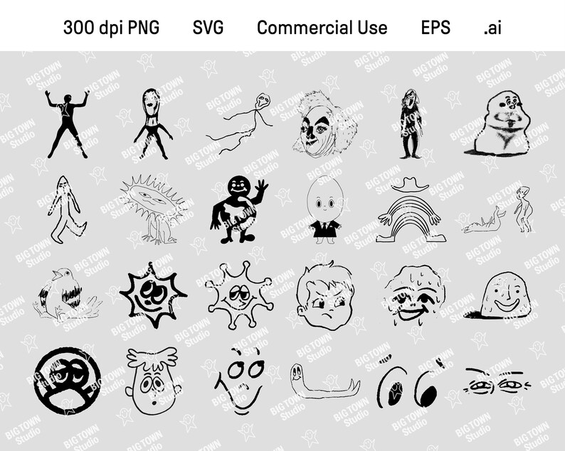 Weird Character Clipart, Character SVG, PNG, Avatar SVG, Hipster ...