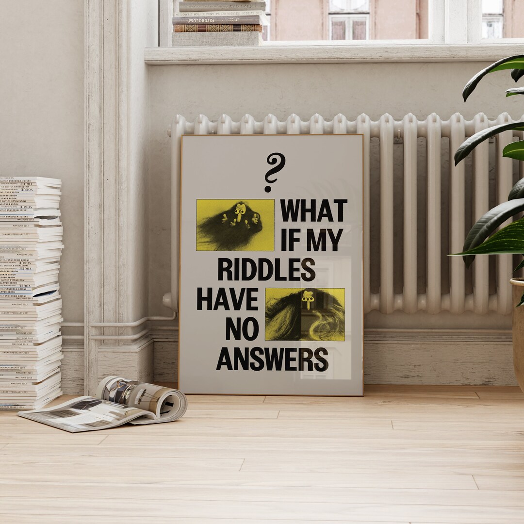 Funny Troll Doll Riddle Giclée Art Print, Retro Wall Decor, Weird Art ...