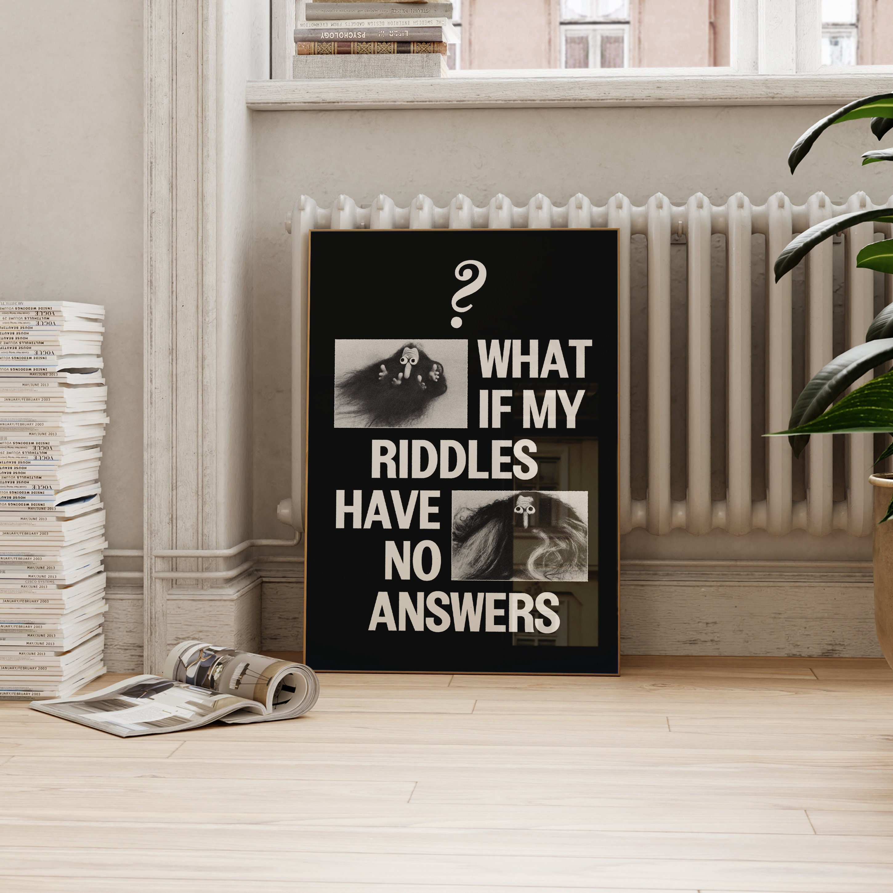 Funny Troll Doll Riddle Wall Print, Digital Download, Wall Decor, Weird ...