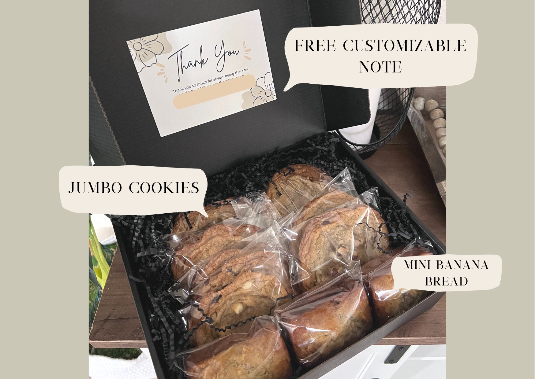 Mini Banana Bread, Dessert Gift Box, Thank You Gift Box, Desserts ...