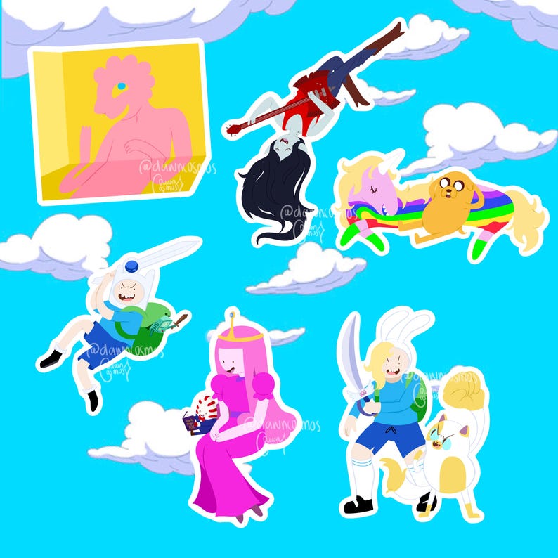 6 Adventure Time Sticker Pack - Etsy