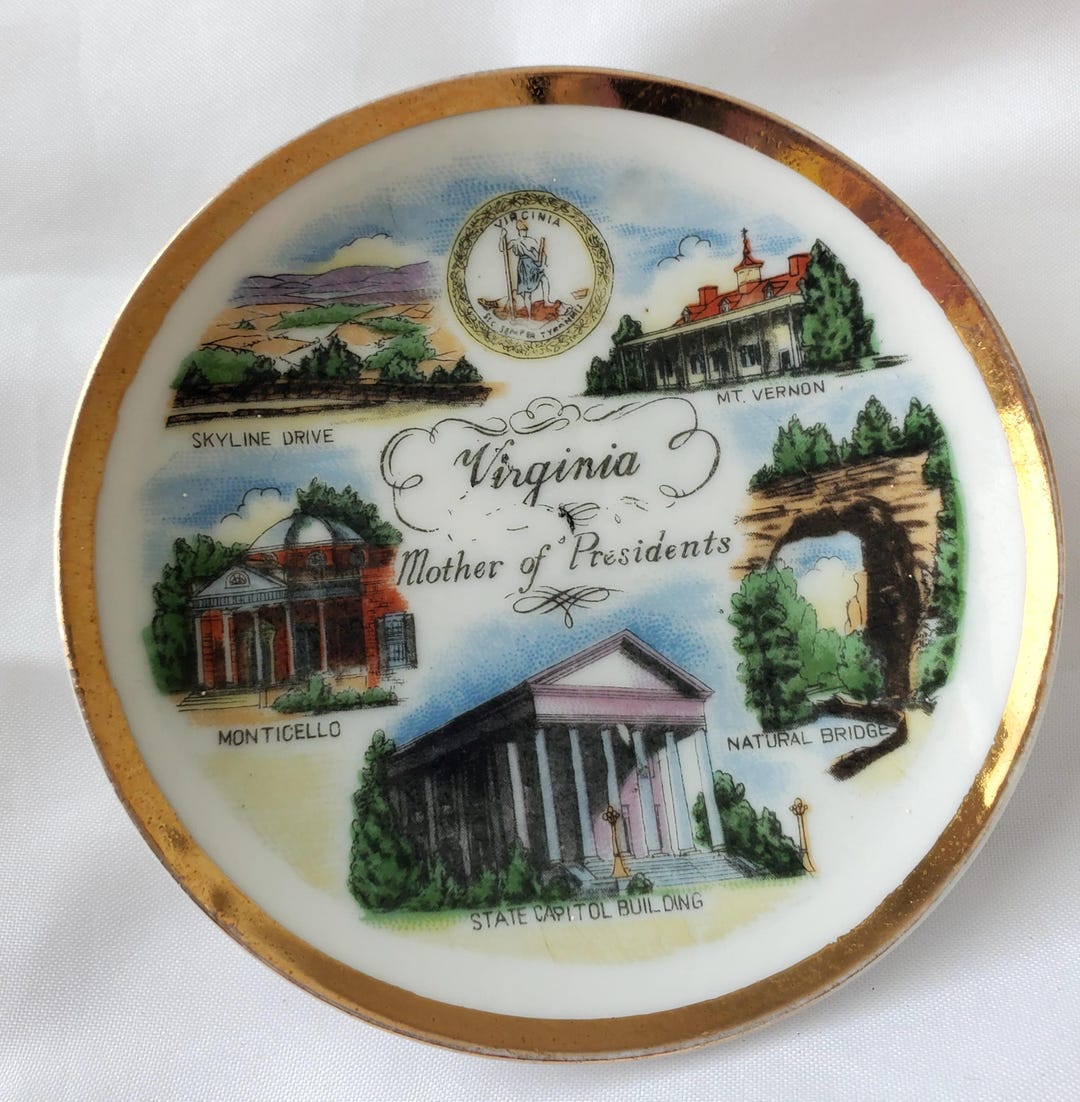 Vintage Virginia Mother of Presidents Souvenir Plate - Etsy