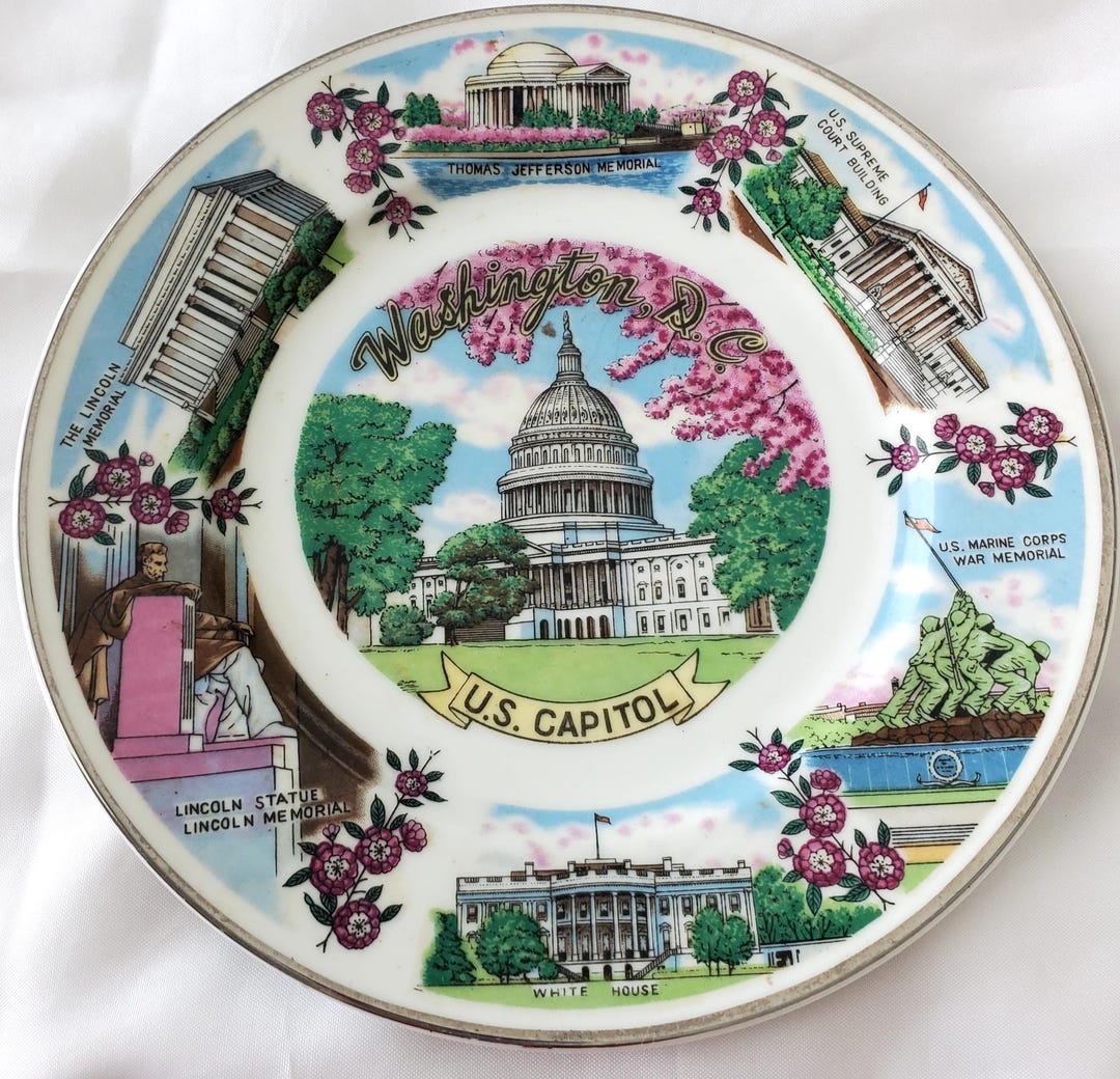 Vintage Washington DC State Capital Plate Souvenir Travel - Etsy