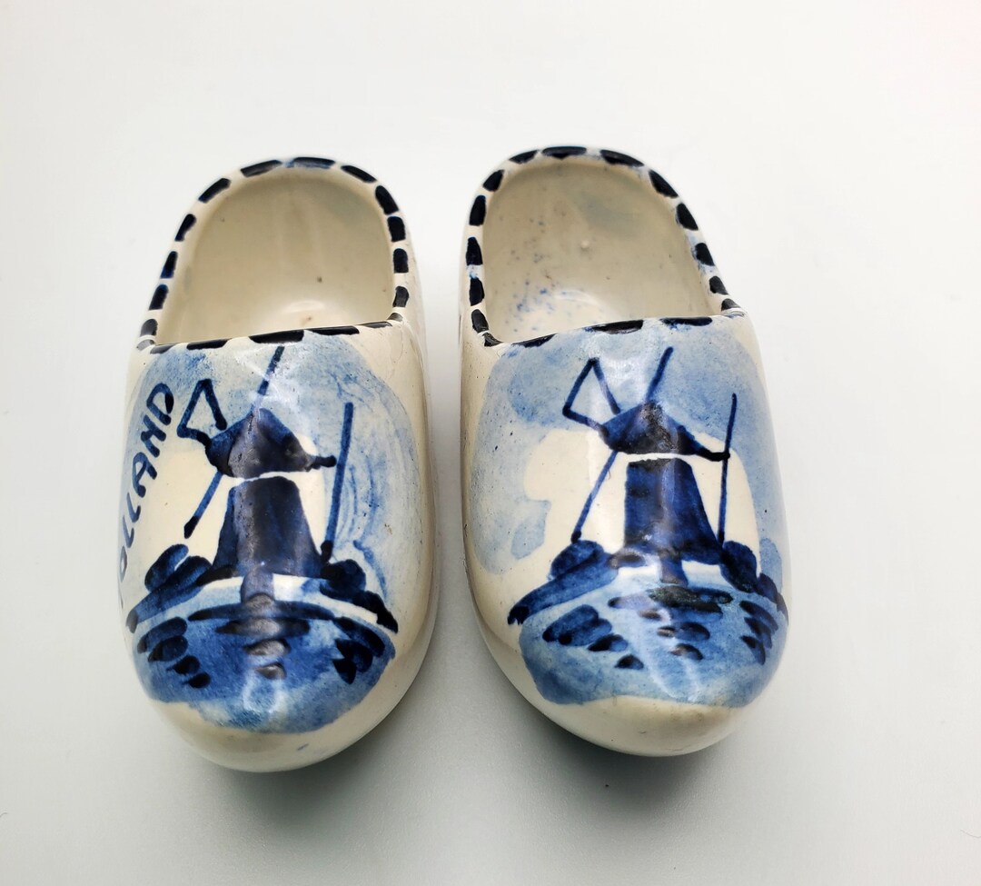 Vintage Delft Dutch Holland Shoes Mini Handpainted Clogs - Etsy